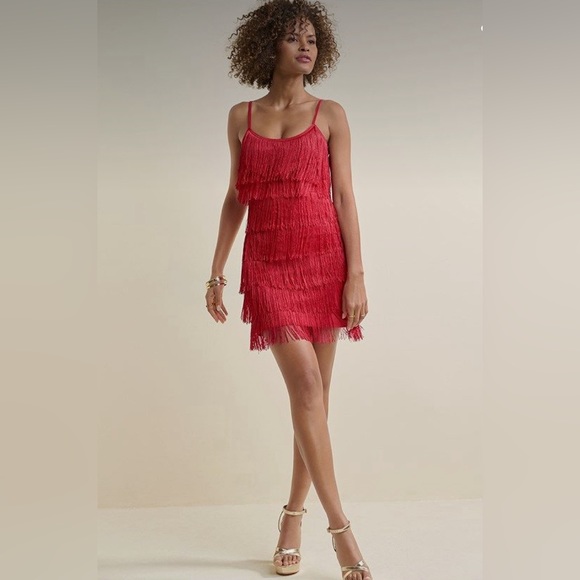 VENUS | Dresses | Venus Tiered Fringe Mini Dress | Poshmark
